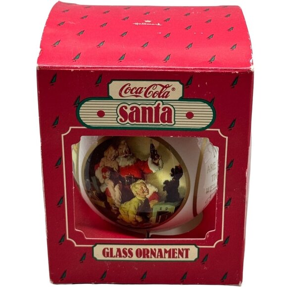 Halmark | Holiday | Coca Cola Santa Glass Christmas Ornament 986 Santa ...